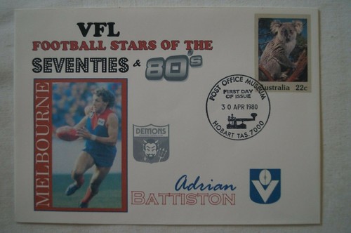 Melbourne Demons AFL-VFL Footballers of The 70's & 80's FDC Adrian ...