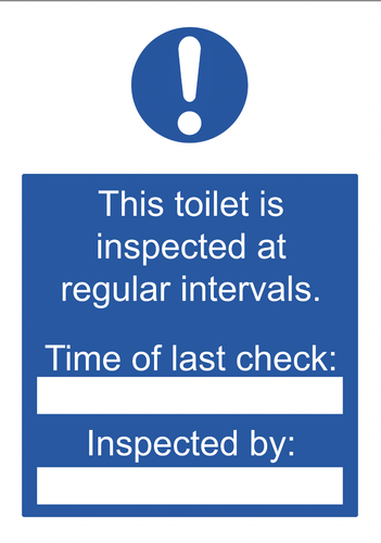 Toilet Inspection Notice Rigid Foamex PVC Sign or Write/Wipe Adhesive ...