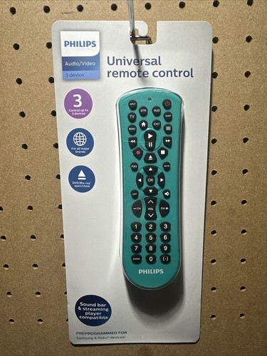 Philips Teal Universal Remote Control All Major Brands 3 Devices ...