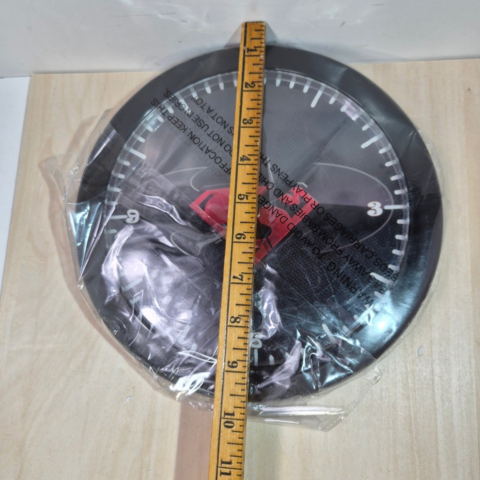 Superman Logo Round Wall Clock Black Carbon Fiber Style Face DC Comics ...