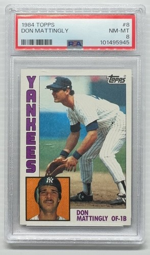 1984 Topps Don Mattingly Rookie RC #8 PSA 8 Near Mint Mint Yankees (45 ...