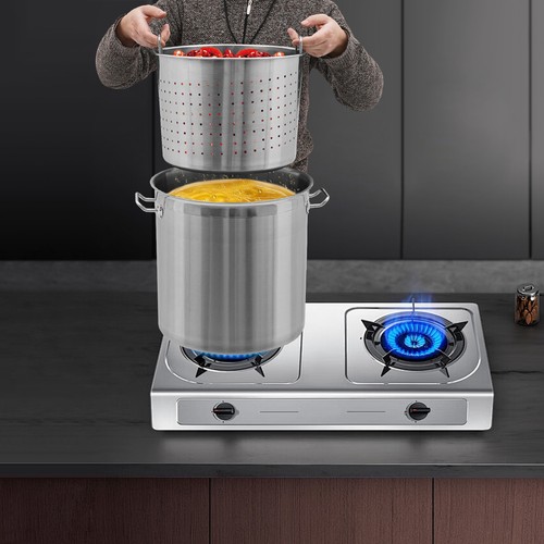 20QT Cooking Pot Set 14.8*13.8in Stainless Steel Soup Pot Draining ...