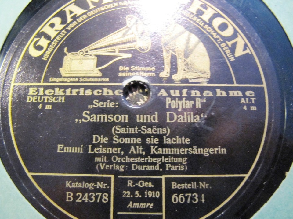 1928 EMMI LEISNER Saint Saens Samson et Dalila Mon Coeur s'ouvre ...