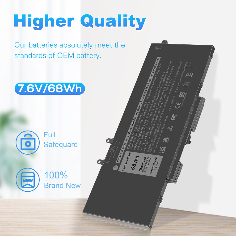 4GVMP Battery For Dell Latitude 5400 5500 Precision 3540 3550 68WH ...