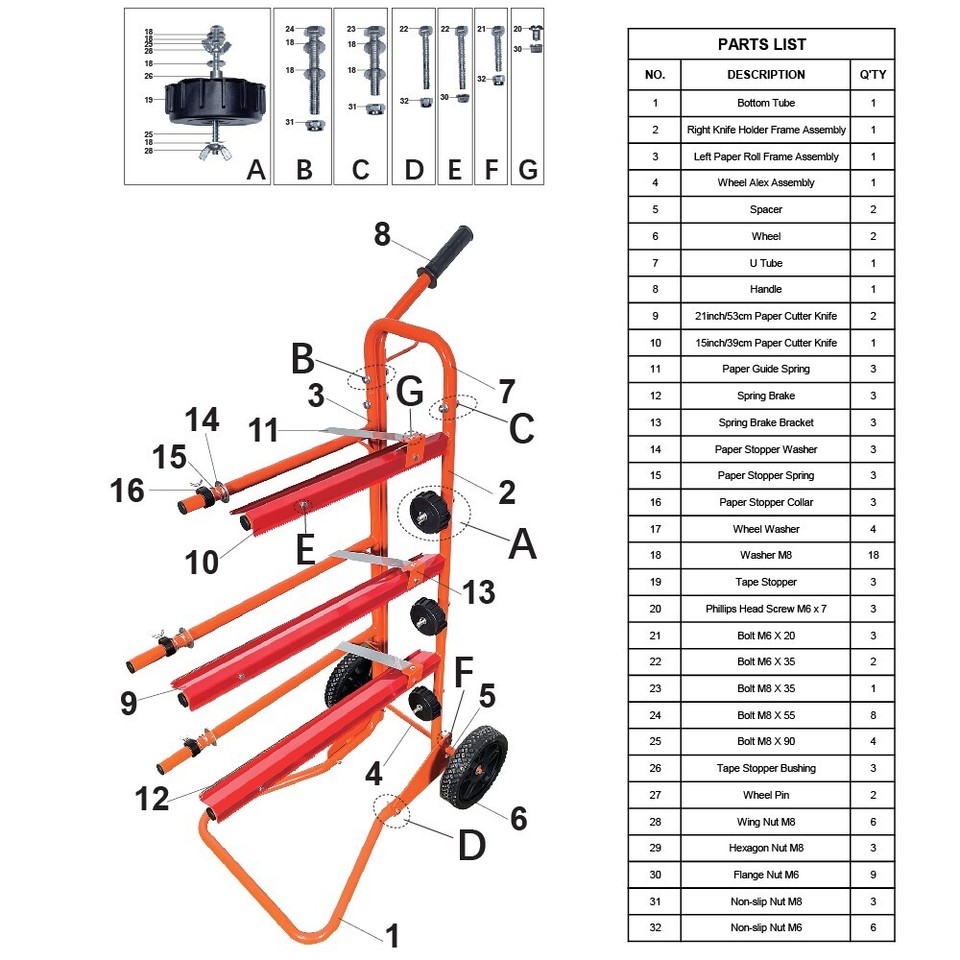 Portable Slimline Masking Paper Dispenser - Stand Holds Multi Rolls ...