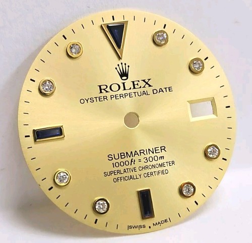 Rolex Submariner 40mm Champagne Custom Serti Dial For Ref 16803 16613 ...
