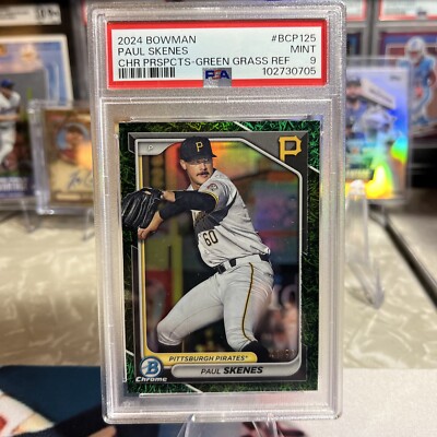 2024 Bowman Chrome Prospects /99 Paul Skenes Green Grass Refractor # ...