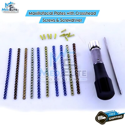 Maxillofacial 10 Pcs Mini Plates with 80 Pcs Titanium Screws 2.0 and ...