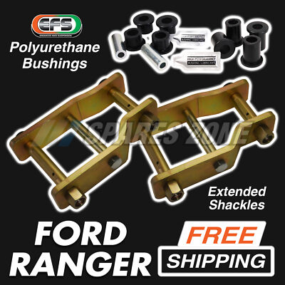 Extended Greasable shackles + EFS poly bushings kit for Ford Ranger PX ...