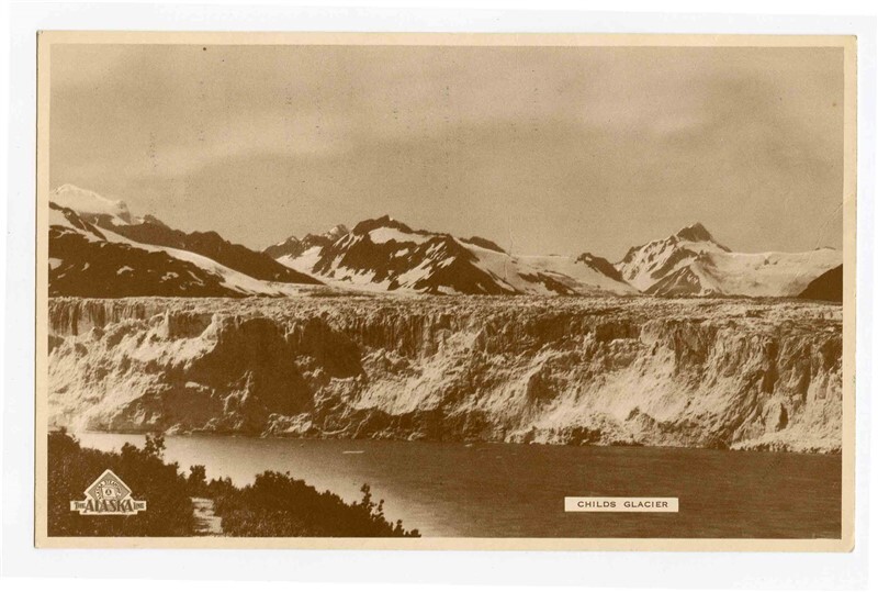 SS Alaska Menu Alaska Line 1932 Childs Glacier Hunter Canoe Horseback ...