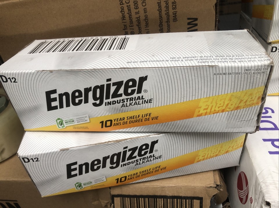 24 Energizer Industrial D Alkaline Batteries (EN95, LR20) Expires 12/ ...