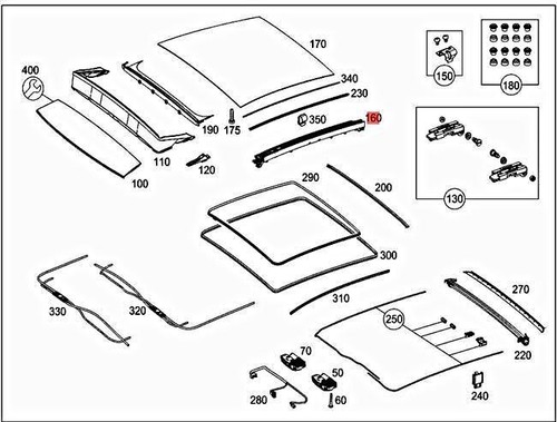 Genuine MERCEDES C117 CLA Coupe C117 Sunroof components 1177801300 | eBay