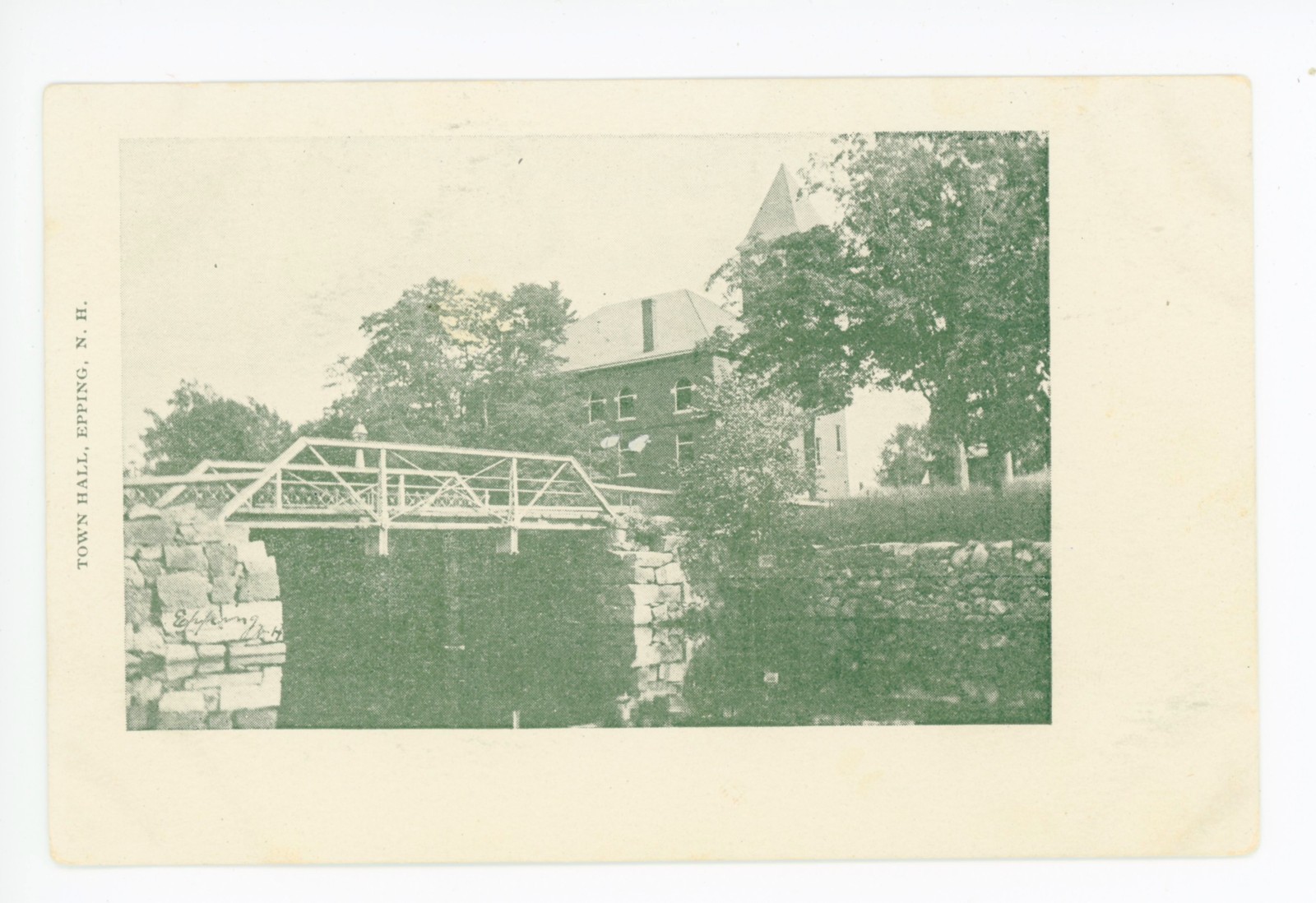 Town Hall—Epping NH Rare Antique Rockingham County Bridge UDB 1908 | eBay