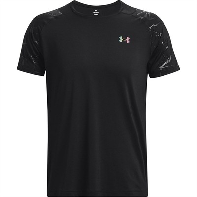 Under Armour Mens Rush Emboss Short Sleeve Sports Training Fitness Gym ...