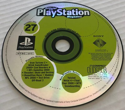 PlayStation Magazine Demo Disc Vol 27 (Sony, December 1999, Ntsc ...