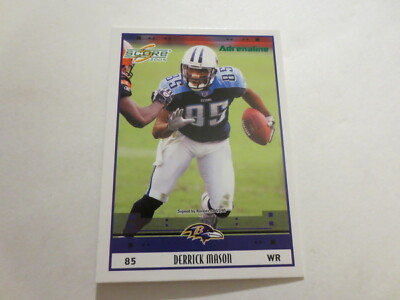 2005 Score Adrenaline Derrick Mason Card #286 Serial #336/399 | eBay