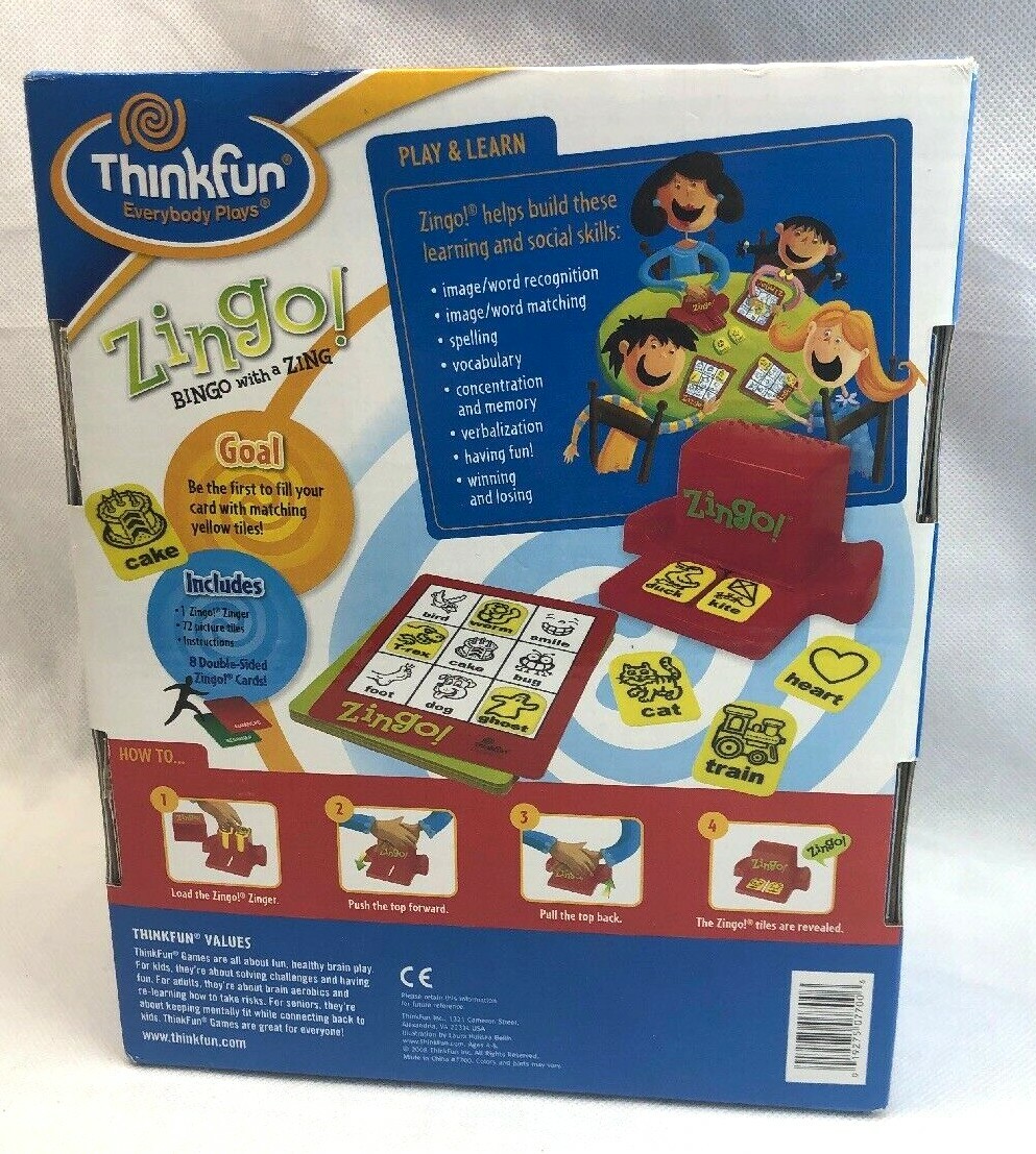 Zingo Bingo with Zing Thinkfun Brand Board Game for Ages 4 and up Home ...