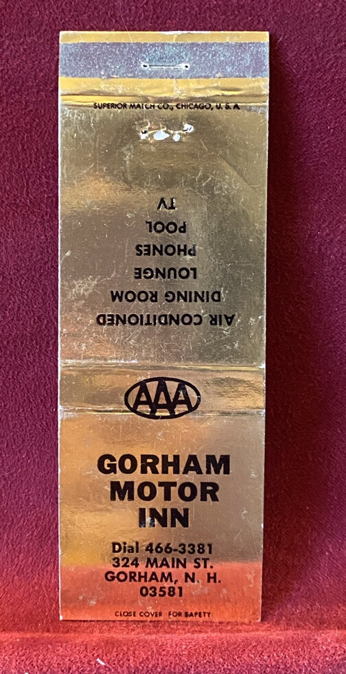 Matchbook Cover Gorham Motor Inn Gorham NH | eBay