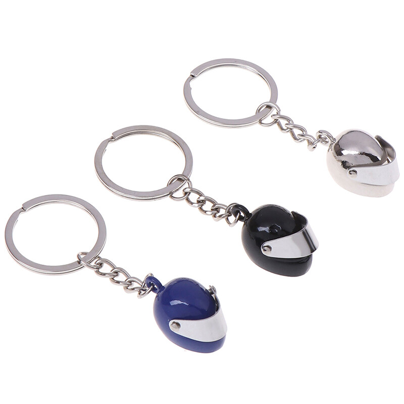 1x Creative motorcycle bicycle helmet key chain ring keychain keyring ...