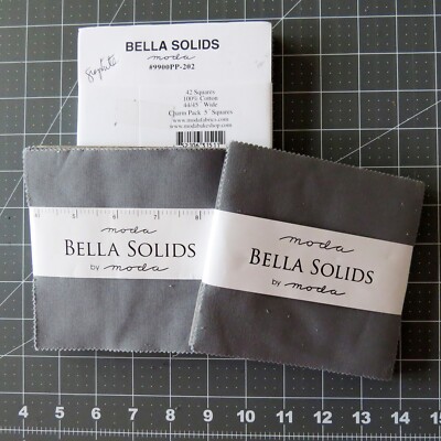MODA BELLA Solids Graphite 3 Charm Packs Each 42 5" Fabric Squares | eBay