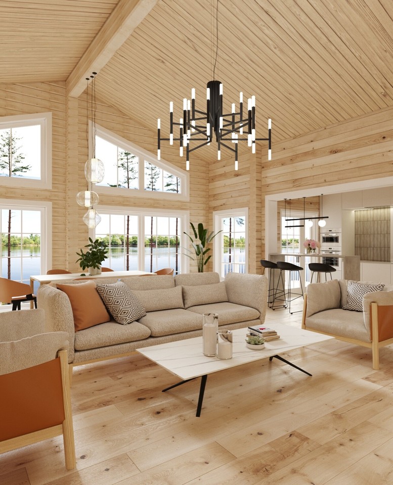 1440sq.ft LOG HOUSE KIT #LH-135 ECO FRIENDLY WOOD PREFAB DIY BUILDING ...