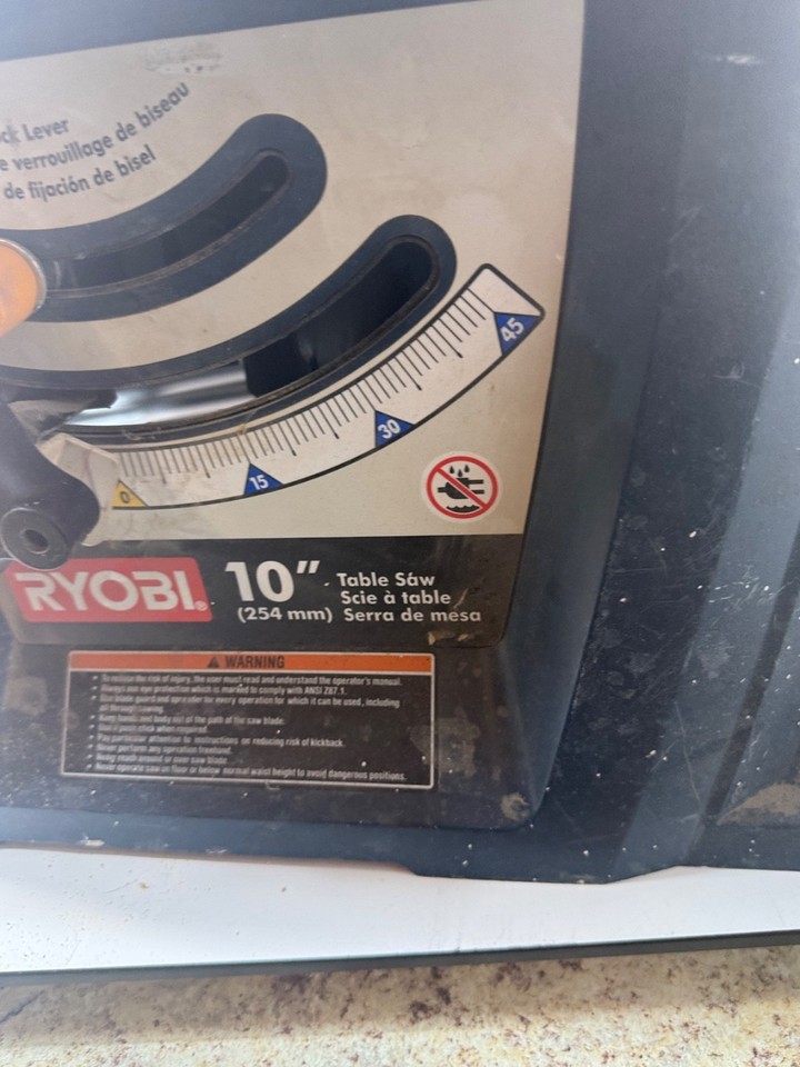 Ryobi 10" Table saw Used Blue 15 Amp Tested Working great. Rts10 | eBay