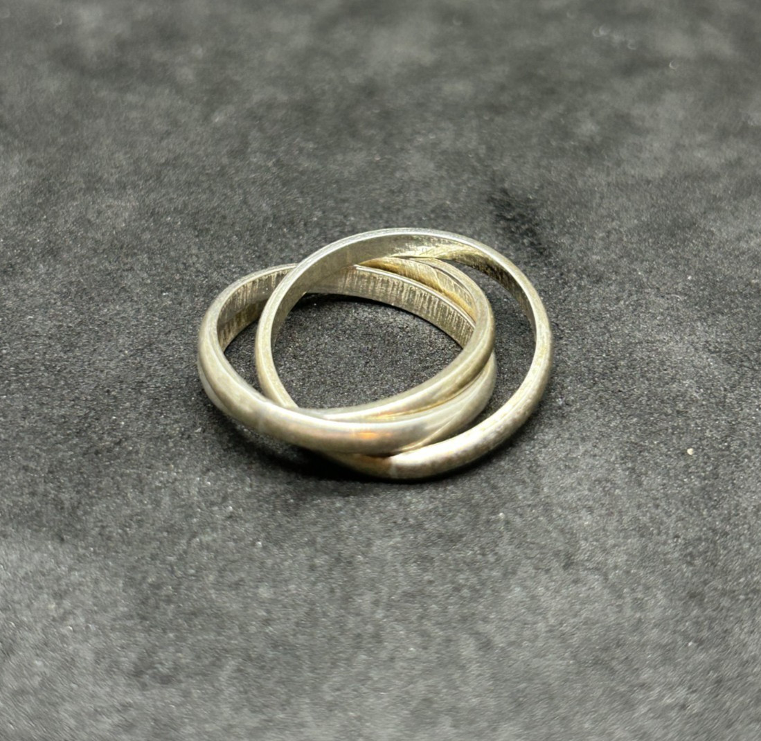 925 Sterling Mexico Rolling Interlocking Ring Sz 8.5 … - Gem