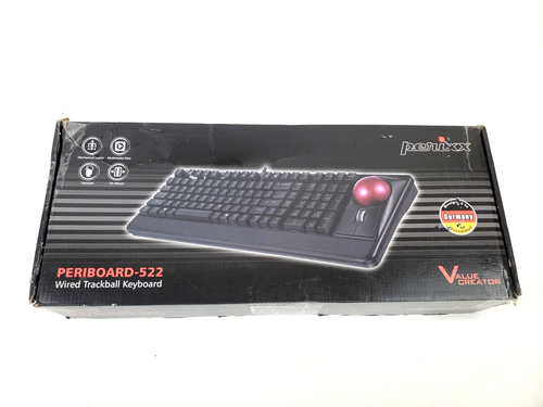 Perixx Periboard-522 Wired Trackball Mechanical Keyboard | eBay