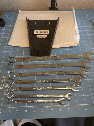 MINT MAC TOOLS 7 PIECE SAE. LONG COMBINATION 12 POINT WRENCH SET ...