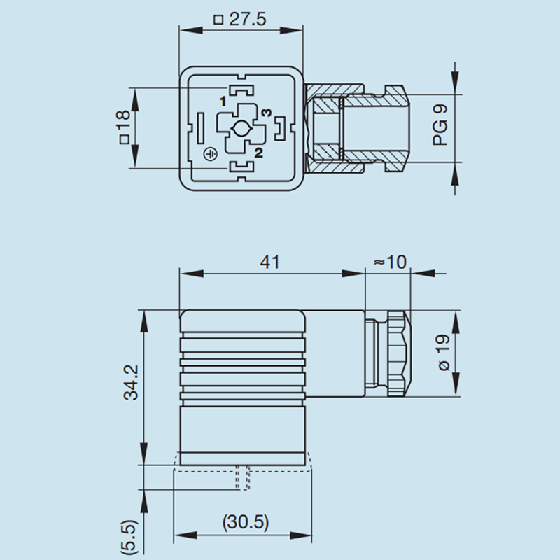 Hirschmann Solenoid Valve Plug Coil Connector GDM GDM3009 Pin Distance ...