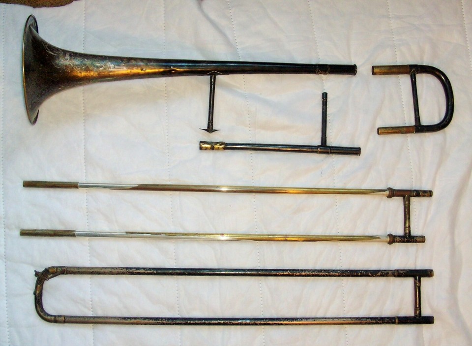 Vintage 1904 CG Conn Silver Plated Trombone for Restoration | eBay