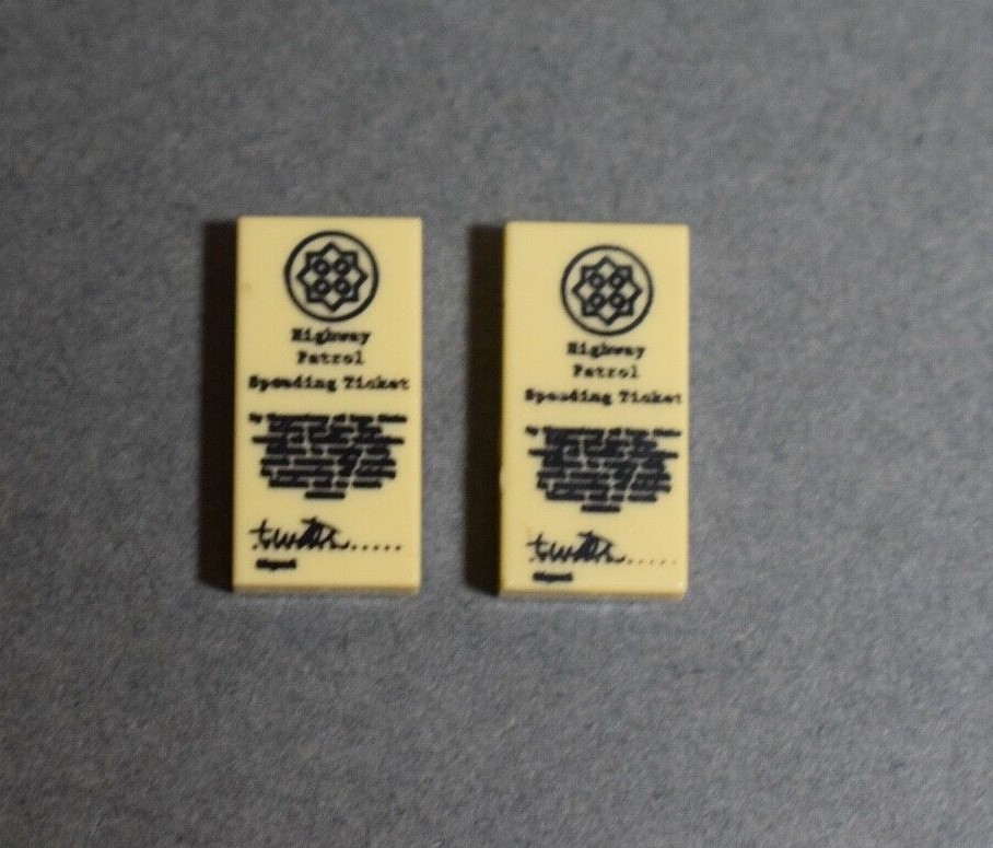 Lego 3069 Plate Flat Tile with Print 1x2 Select Colour Print and ...