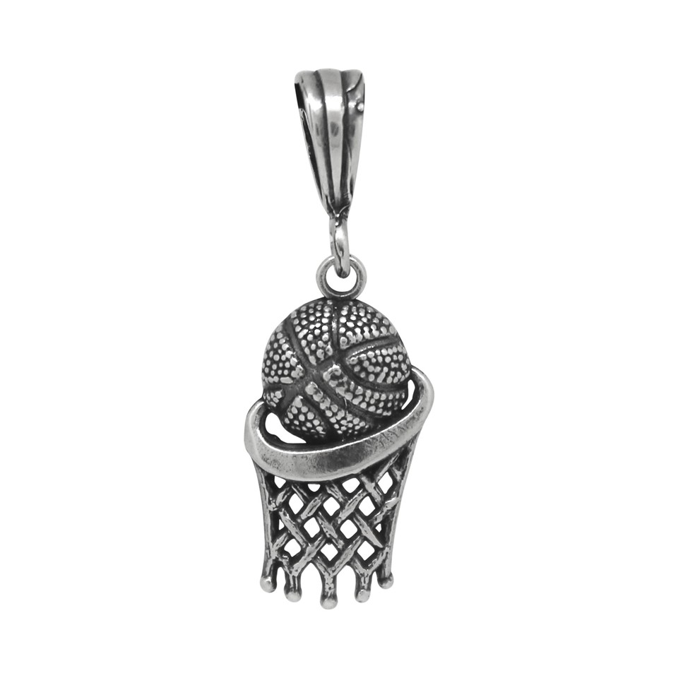 Basketball Jewelry Sterling Silver .925 Pendant Charm Diamond Cut ...