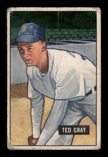 1951 Bowman Baseball Ted Gray #178 Detroit Tigers CREASE | eBay