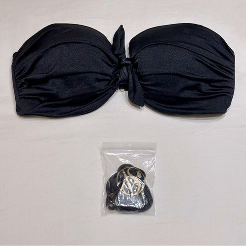 Victoria’s Secret Swim Black Tie Front Strapless Convertible Bikini Top ...