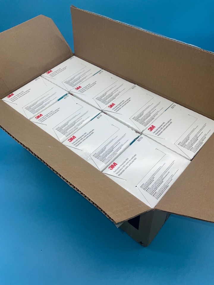 3M 8210 N95 Mask Case of 8 Boxes Disposable Particulate Respirator 160 ...