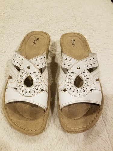 Bass Goldie Slide Wedge Sandals Women 8 M Casual Open Toe Cut Out ...