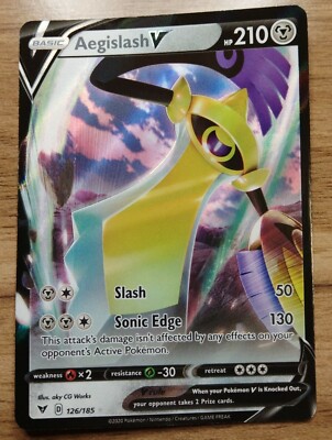 Pokemon Card TCG - Aegislash V - 126/185 - Vivid Voltage | eBay