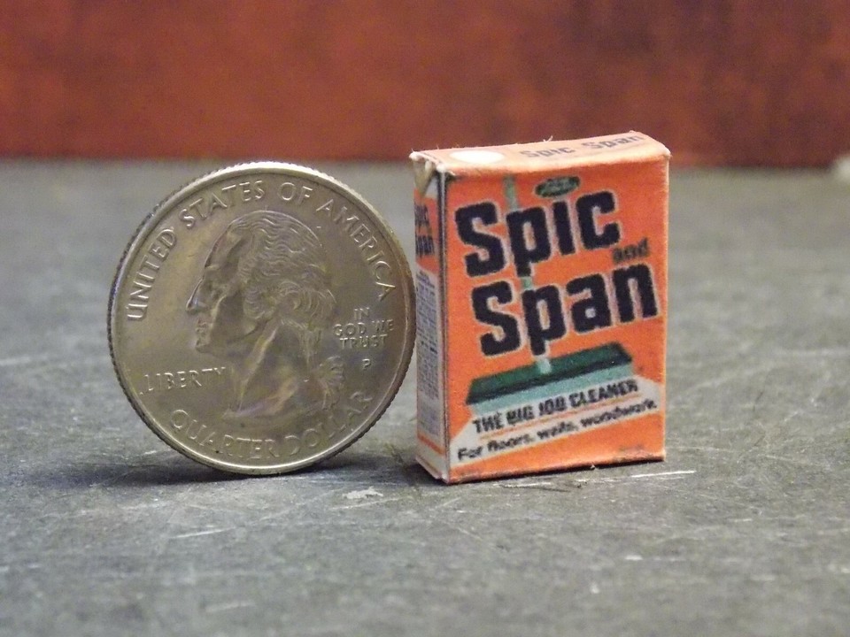 Dollhouse Miniature Cleaner Spic & Span Box 1:12 Inch Scale B6 Dollys ...
