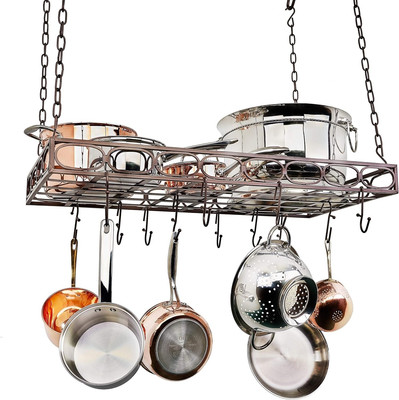 Oiled Bronze Rectangular Pot Rack with 16 Hooks, 36X18X3.25 | eBay