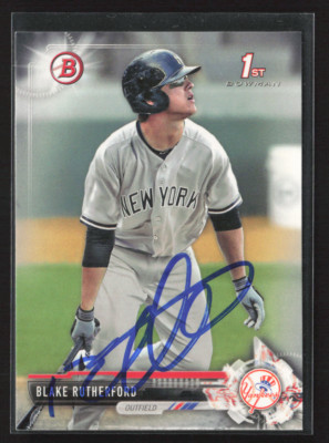 Blake Rutherford Signed Autographed 2017 1st Bowman #BP121 New York ...