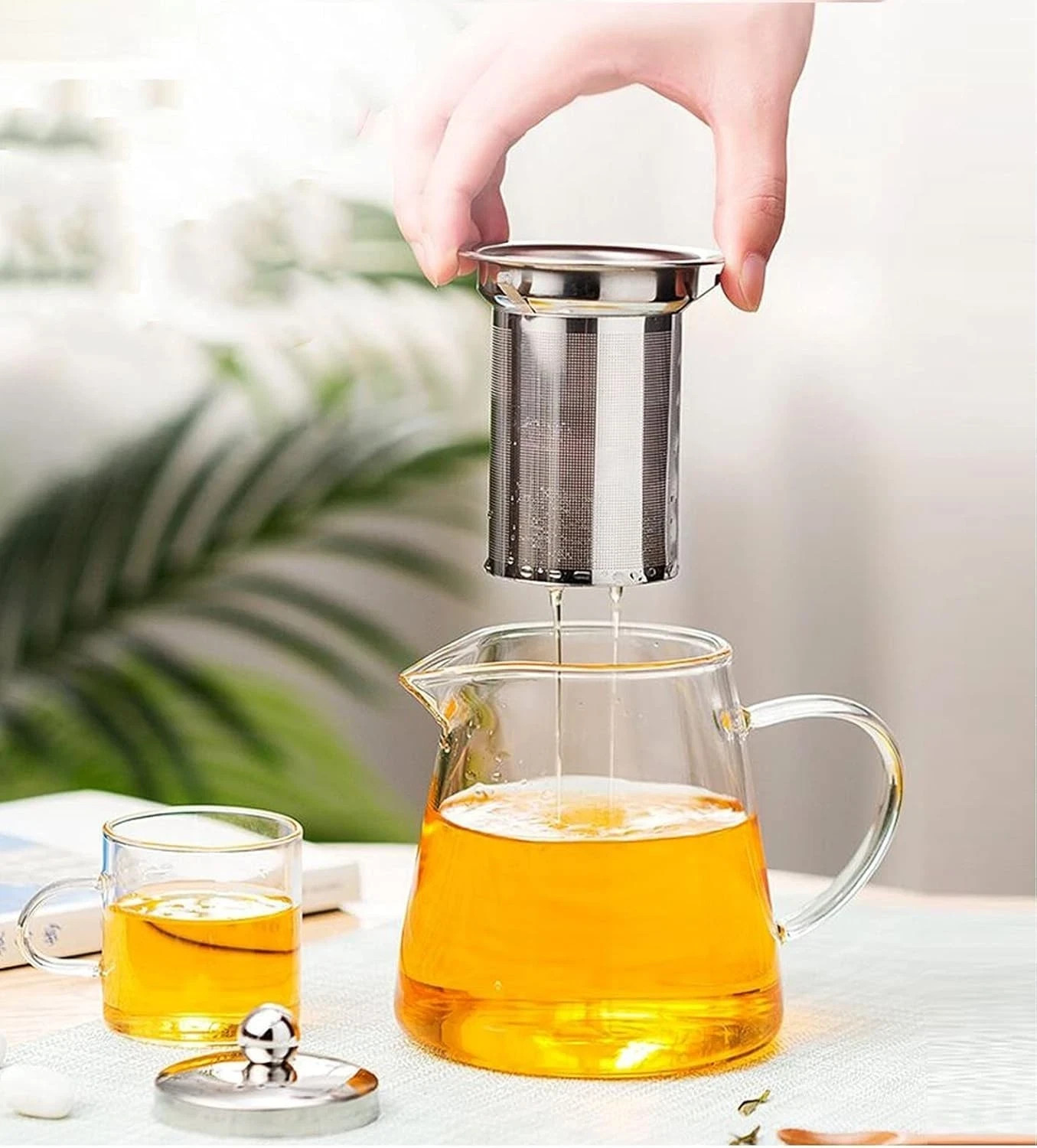 Glass Teapot with Removable Infuser, Stovetop Safe Tea Kettle, Tea ...