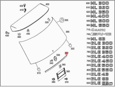 Genuine MERCEDES W166 GLE W166 M-CLASS Handle strip 1667400193 | eBay