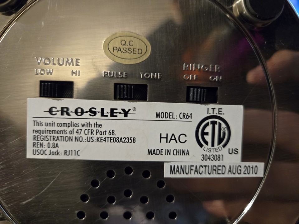 Crosley Vtg Candlestick Style Telephone Phone Pushbutton Wired Home ...