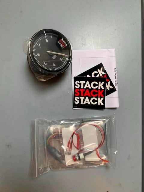 STACK St400 80mm Rally Recording Tachometer Black Dial 0-3-8500 RPM Rev ...