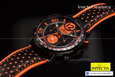 INVICTA RACING Men 44mm Chronograph ORANGE DIAL Orange Black Tone ...