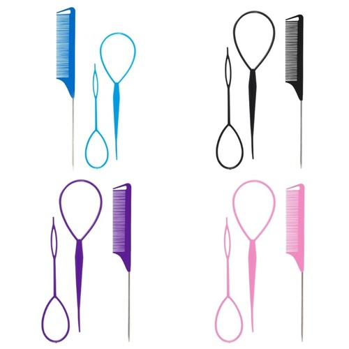 French Braid Tool Hair Bands Tail Comb Plastic Pin Tail Braiding Combs ...
