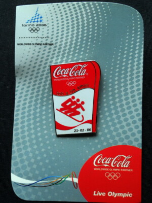 2006 Italy TORINO XX Winter Olympics PIN Puzzle Coca Cola Bottle BOB a ...