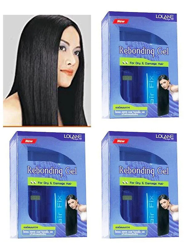LOLANE Set Kit for Dry Damage Hair Straight Off Rebonding Gel Easy to ...