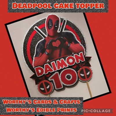 Personalised Deadpool Cake Topper/ Name and Age | eBay UK